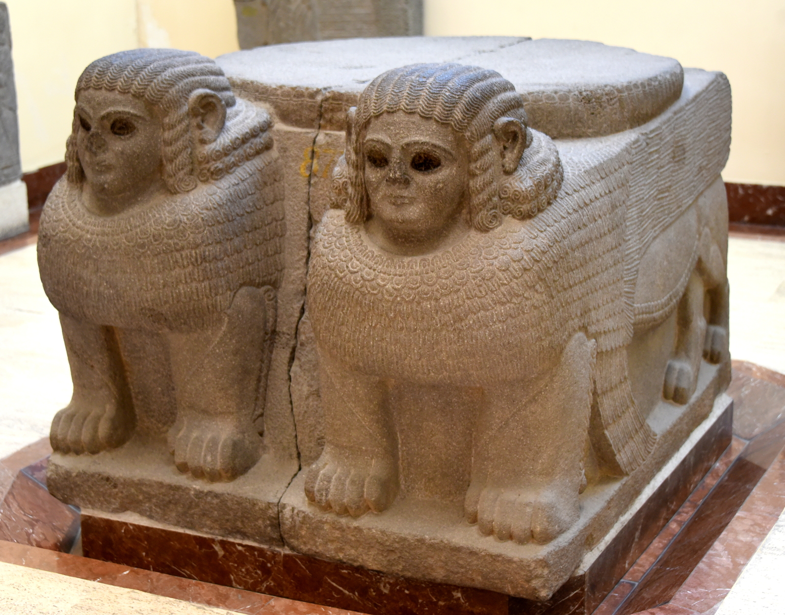 Image: Column base in the shape of a double sphinx. From Sam'al. 8th ...