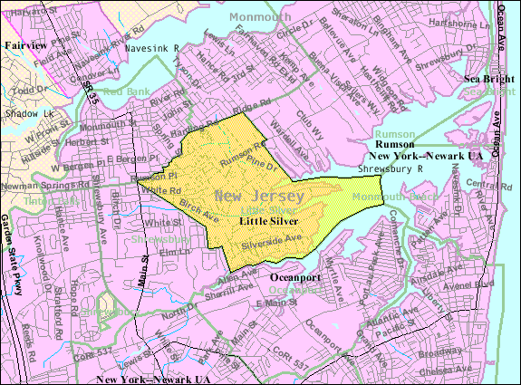 Image: Census Bureau map of Little Silver, New Jersey