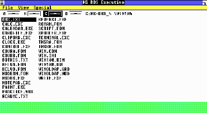 Image: MS-DOS Executive, Windows 1.04