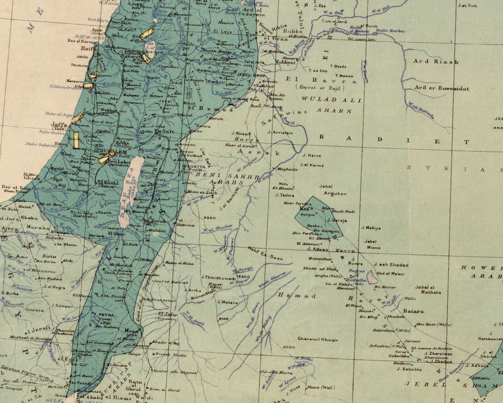 Image: Palestine and Transjordan in Maunsell's map, Pre-World War I ... Image: Palestine and Transjordan in Maunsell's map, Pre-World War I ...