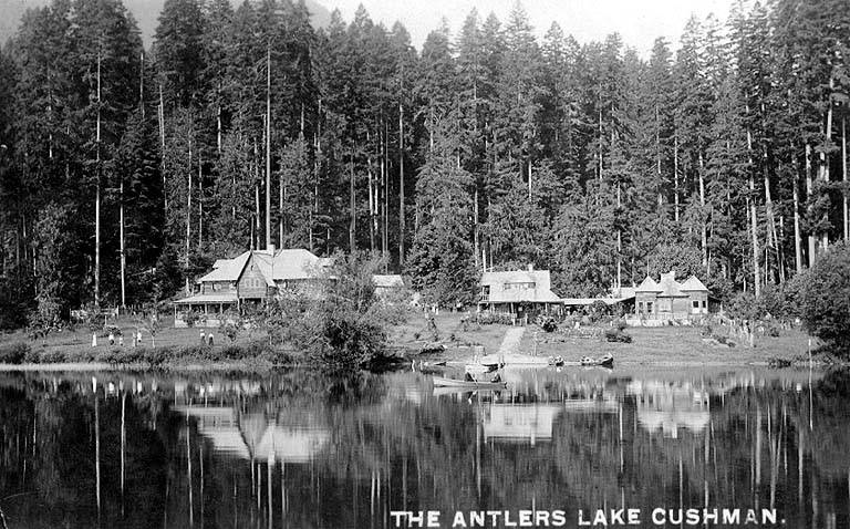 Image: Antler's Hotel, Lake Cushman, Washington, ca 1913 (WASTATE 634)