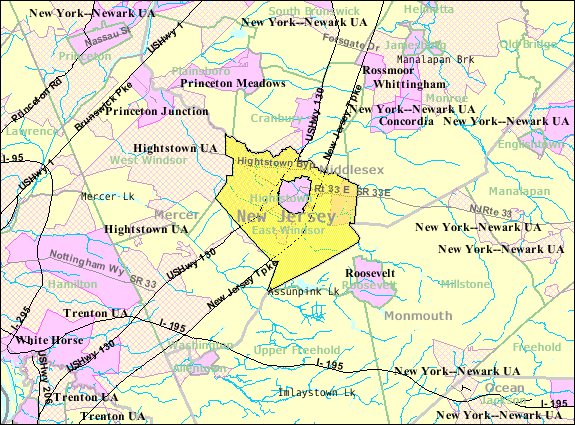 Image: Census Bureau map of East Windsor Township, New Jersey