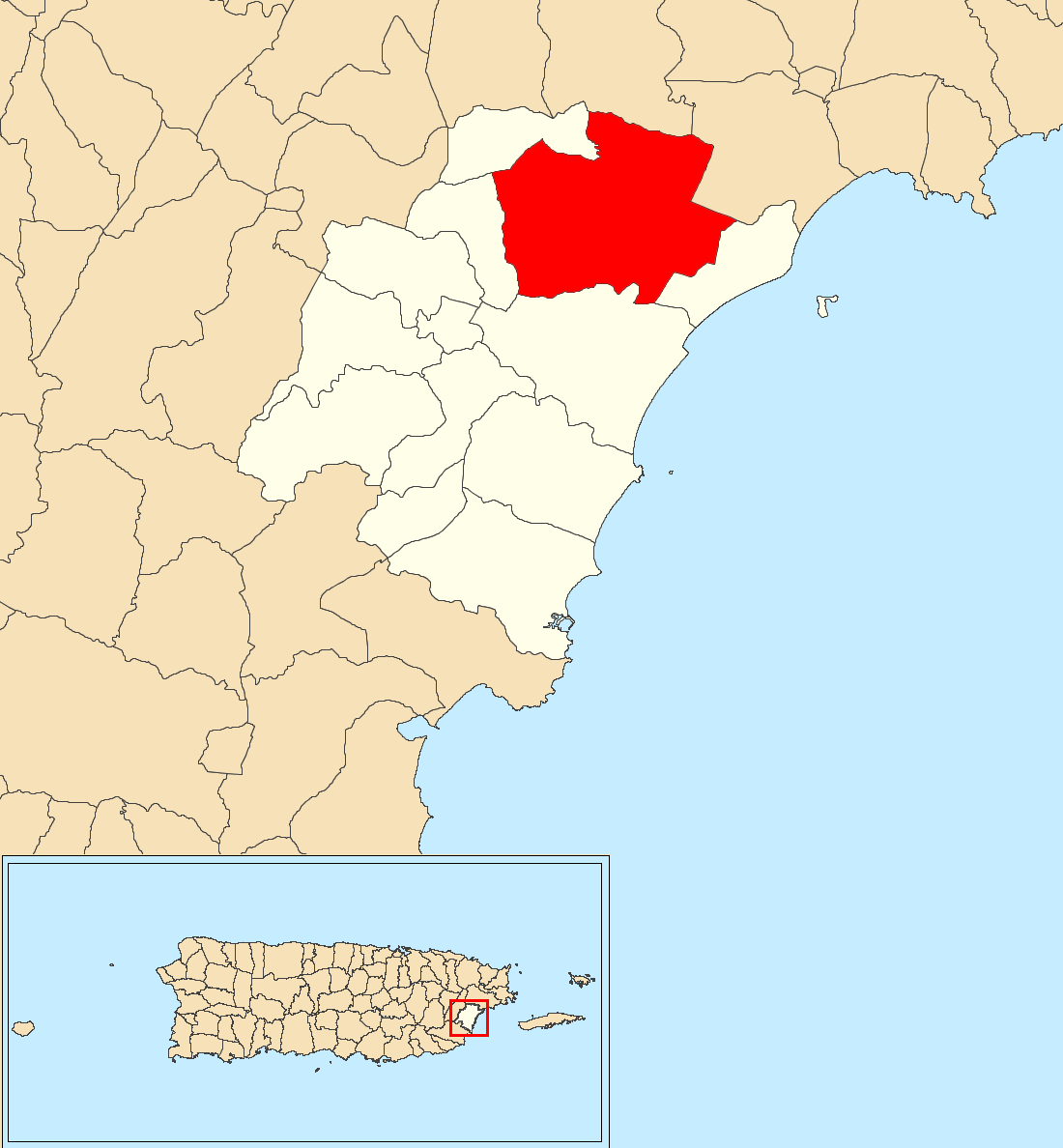 Image: Antón Ruíz, Humacao, Puerto Rico locator map