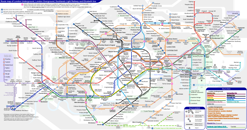 Image: London Underground Overground DLR Crossrail map