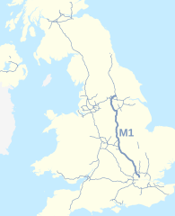Image: M1 motorway (Great Britain) map