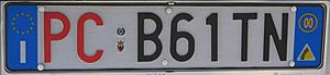 Vehicle registration plates of Italy Facts for Kids