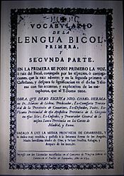 Vocabulario de la Lengua Bicol Facts for Kids