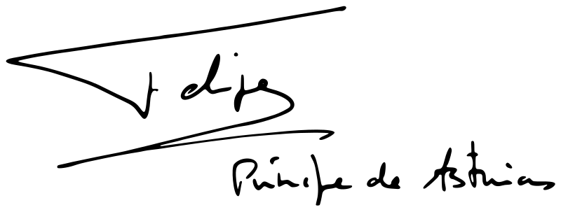 Image: Signature of Felipe, Prince of Asturias (vector)