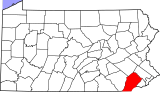 Image: Map of Pennsylvania highlighting Chester County