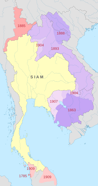 Image: Map of Siam (territorial cessions)