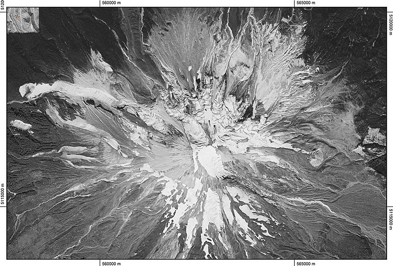 Image: KH-9 (Hexagon) satellite image of Mount St, Helens.