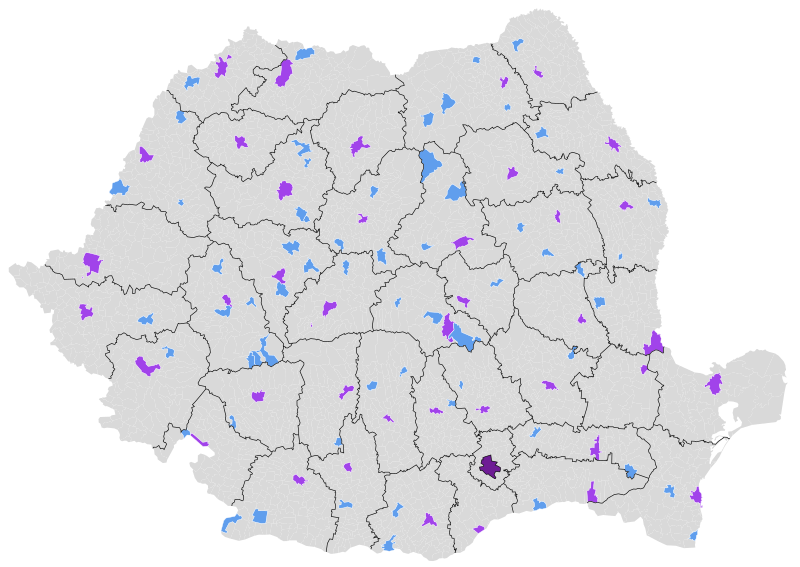 romania map with cities
