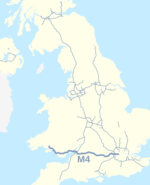 Image: M4 motorway (Great Britain) map