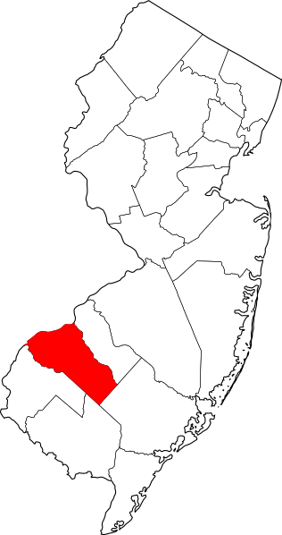 Image: Map of New Jersey highlighting Gloucester County