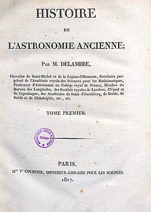 Jean Baptiste Joseph Delambre Facts for Kids