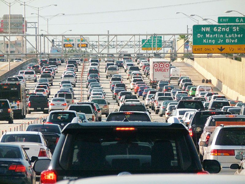 Image: Miami traffic jam, I-95 North rush hour