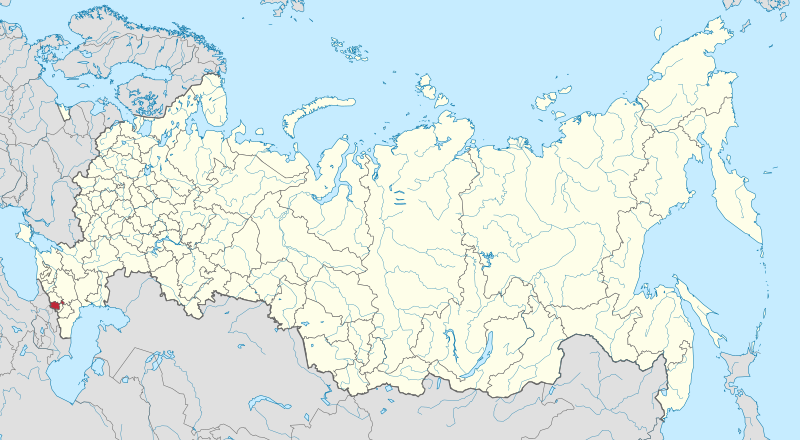 Image: Map of Russia - North Ossetia (Alania)