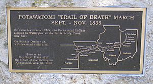 Potawatomi Trail of Death Facts for Kids