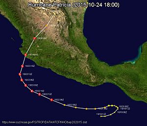 Hurricane Patricia Path HURRICANE LIDIA