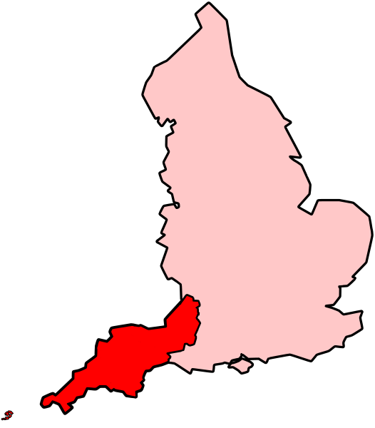 Image: Map of south-west England shown within England (Met Office region)