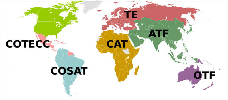 Image: World Map ITF Regions