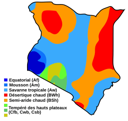 Image: Kenya map of Köppen climate classification FR