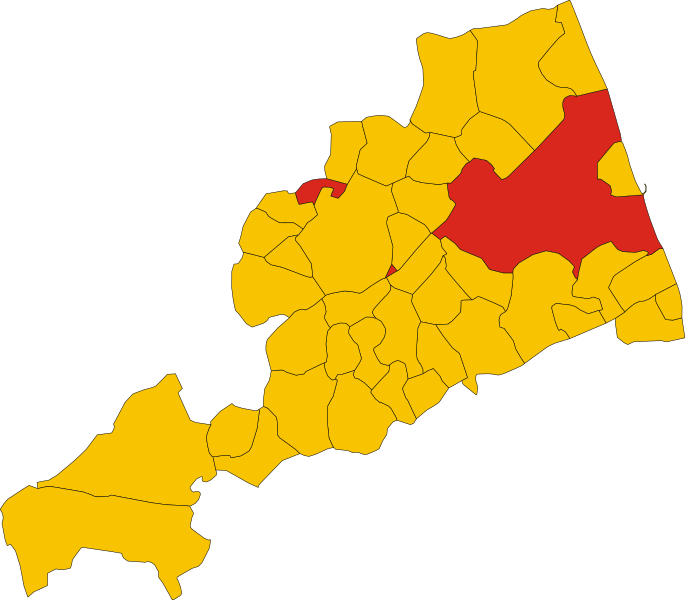 Image: Map of comune of Fermo (province of Fermo, region Marche, Italy)