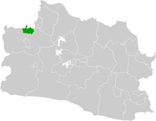 Image: Map of West Java highlighting Depok City