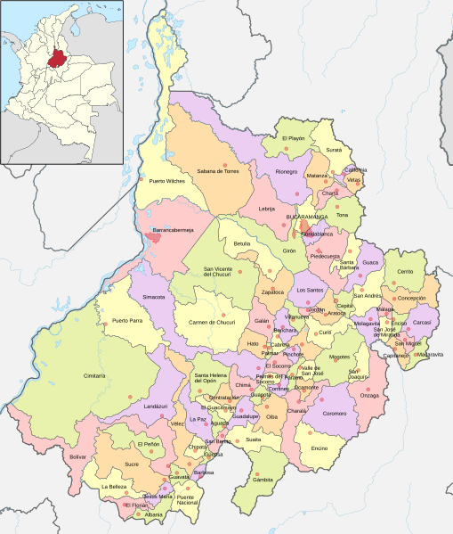 Image: Mapa de Santander (político)