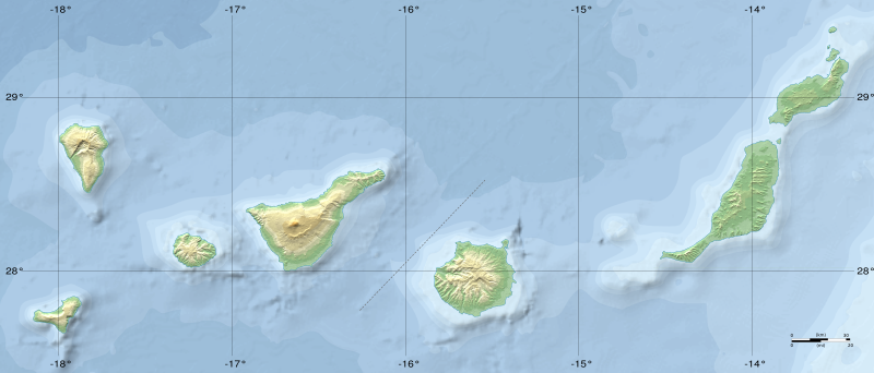 Image: Blank topographic map of the Canary Islands