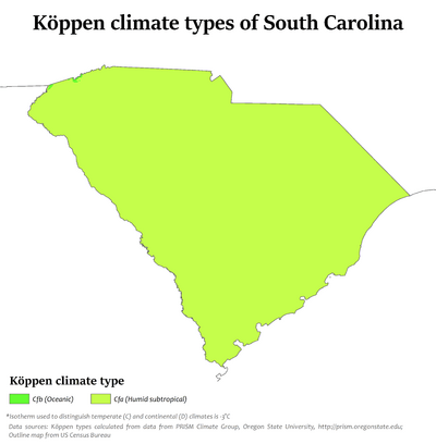 Climate of South Carolina Facts for Kids