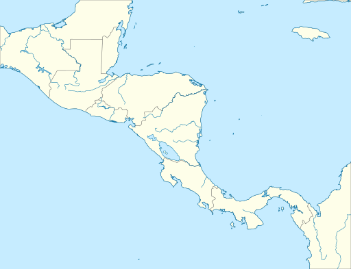 Image: Outline map of Central America with borders