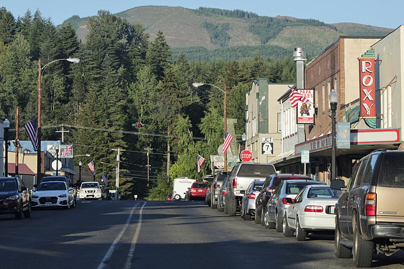 Image: Looking east on Main Street in Morton, WA