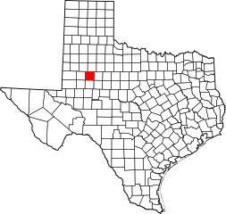 Image: Map of Texas highlighting Borden County