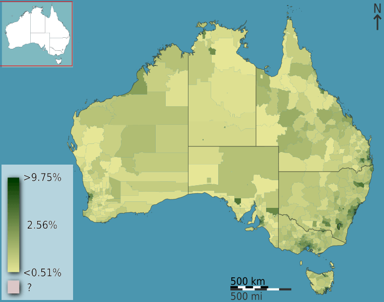 Image: Australian Census 2011 demographic map - Australia by SLA - BCP ...