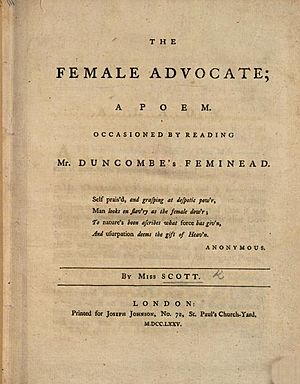 The Female Advocate Facts for Kids