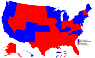 Image: United States Governors map with key