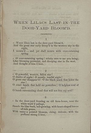 When Lilacs Last in the Dooryard Bloom'd Facts for Kids