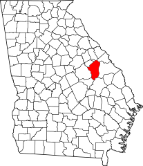 Image: Map of Georgia highlighting Jefferson County