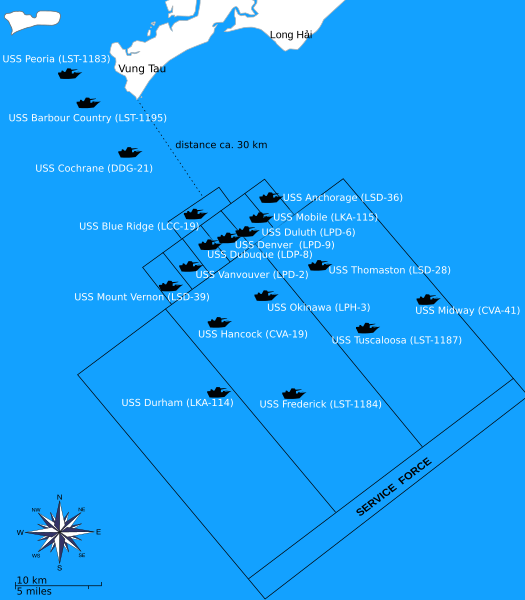 Image: Operation Frequent Wind ship disposition 1975 - Recreated map