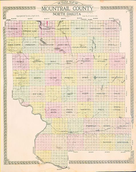 Image: Map of Mountrail County, N.D., 1917