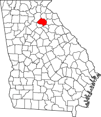 Image: Map of Georgia highlighting Jackson County