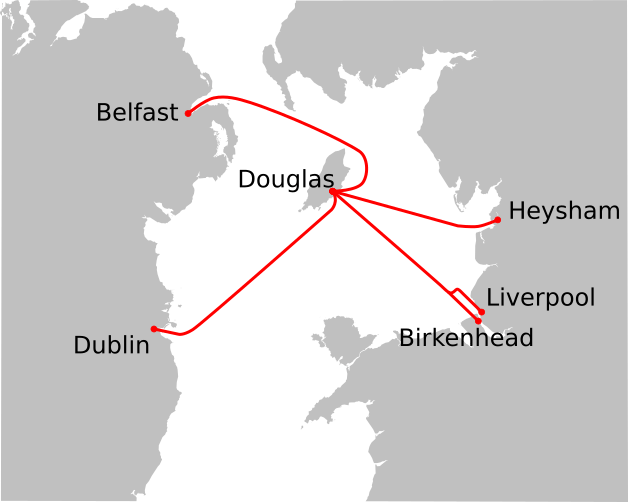 Image: Steam packet route map