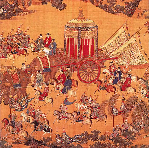 Image: Detail of The Emperor's Approach, Xuande period