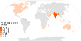 Image: Hinduism percent population in each nation World Map Hindu data ...