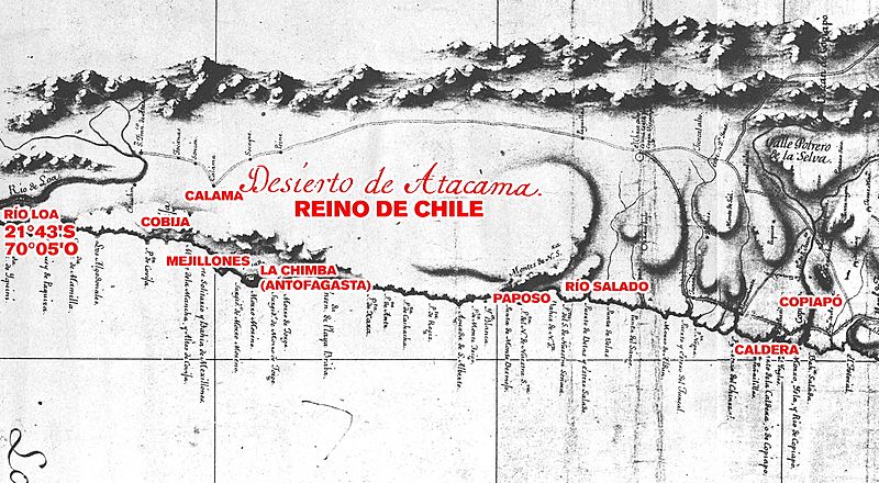 Image: Límite entre Chile y Perú en el río Loa, Plano General del Reyno ...