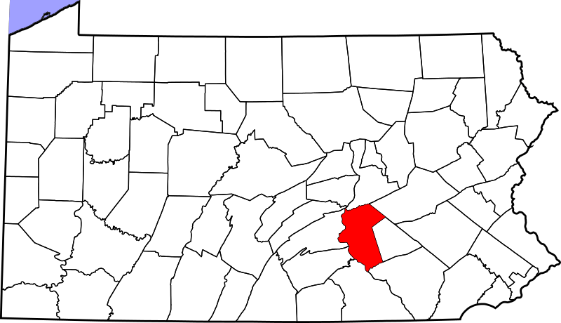 Image: Map of Pennsylvania highlighting Dauphin County