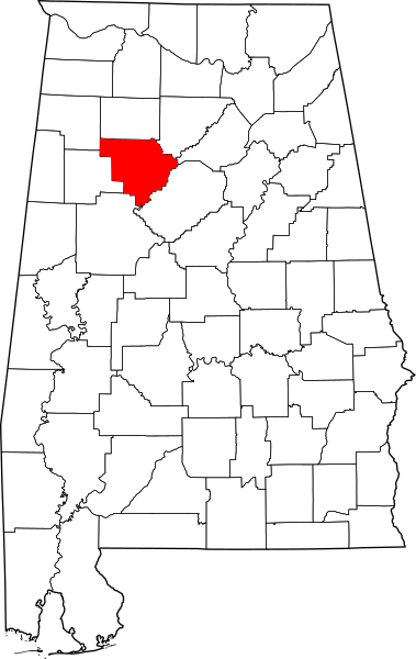Image: Map of Alabama highlighting Walker County