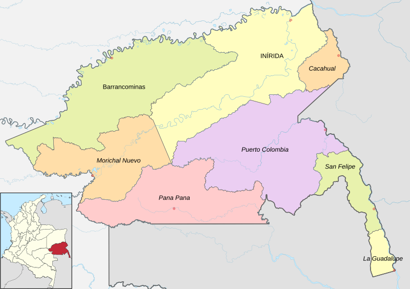 Image: Mapa de Guainía (político)